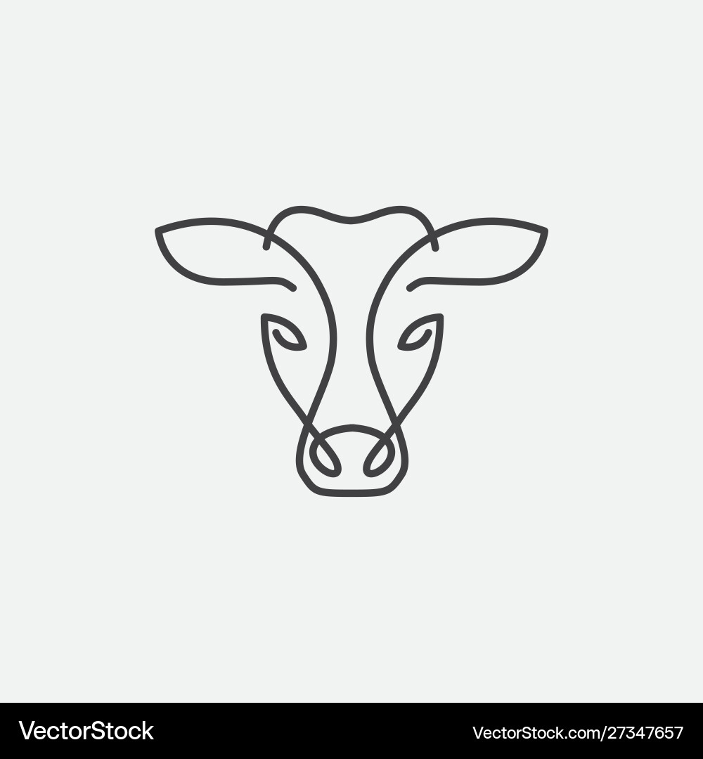 Cow head logo icon Royalty Free Vector Image - VectorStock