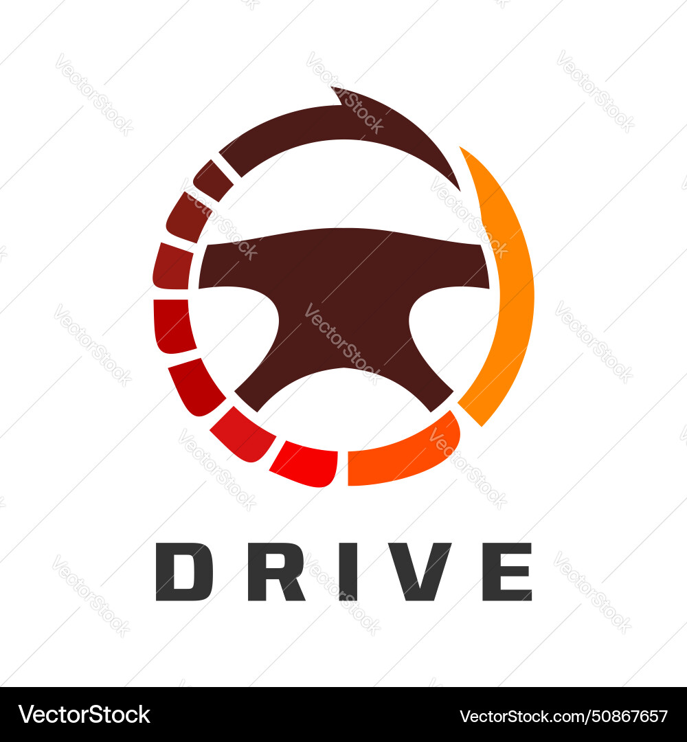 Drive emblem car steering wheel with speedometer Vector Image