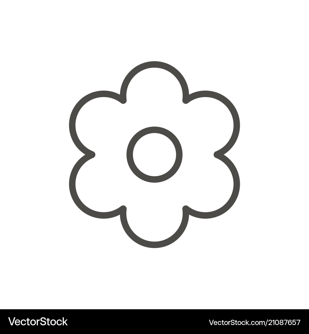 Flower icon outline floral line spring sy Vector Image
