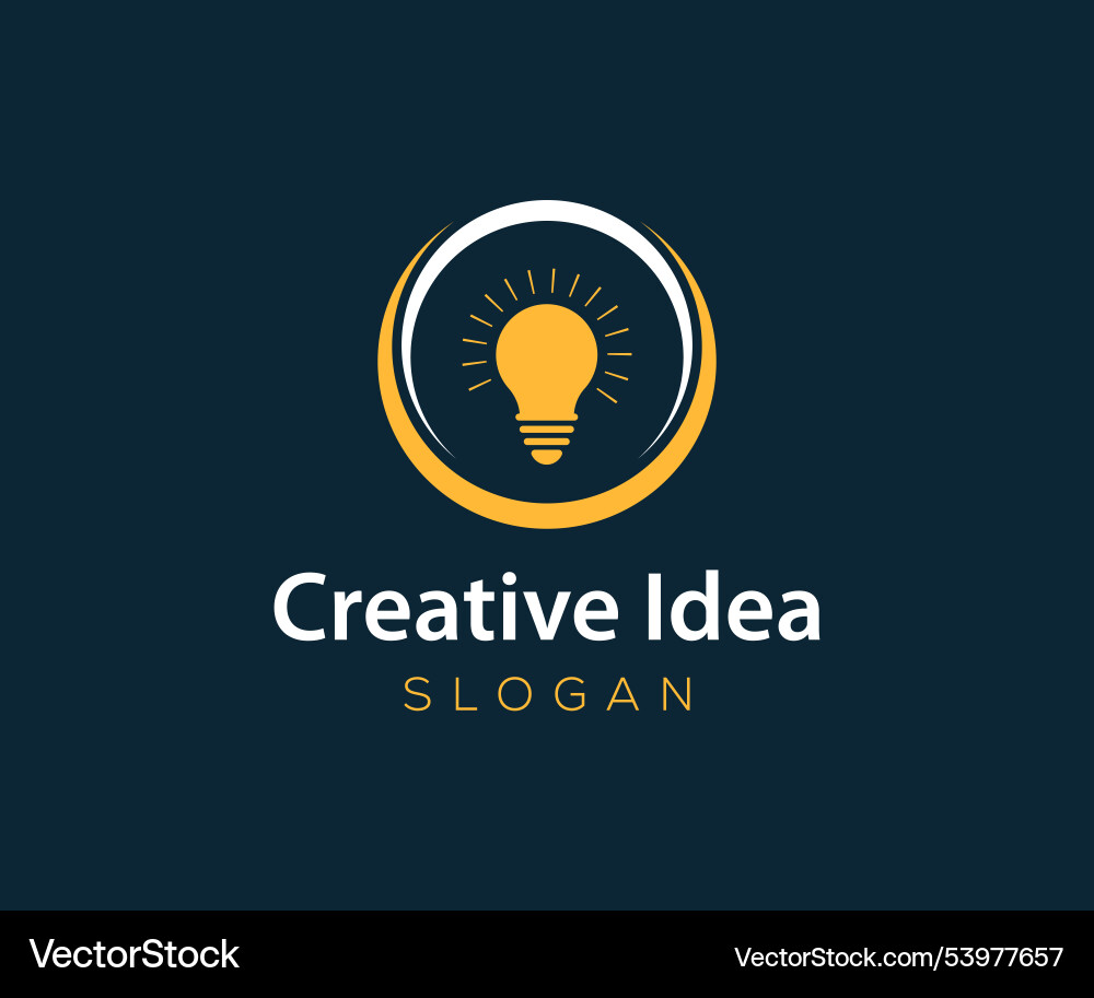 Idea logo design and lamp electric shine Vector Image