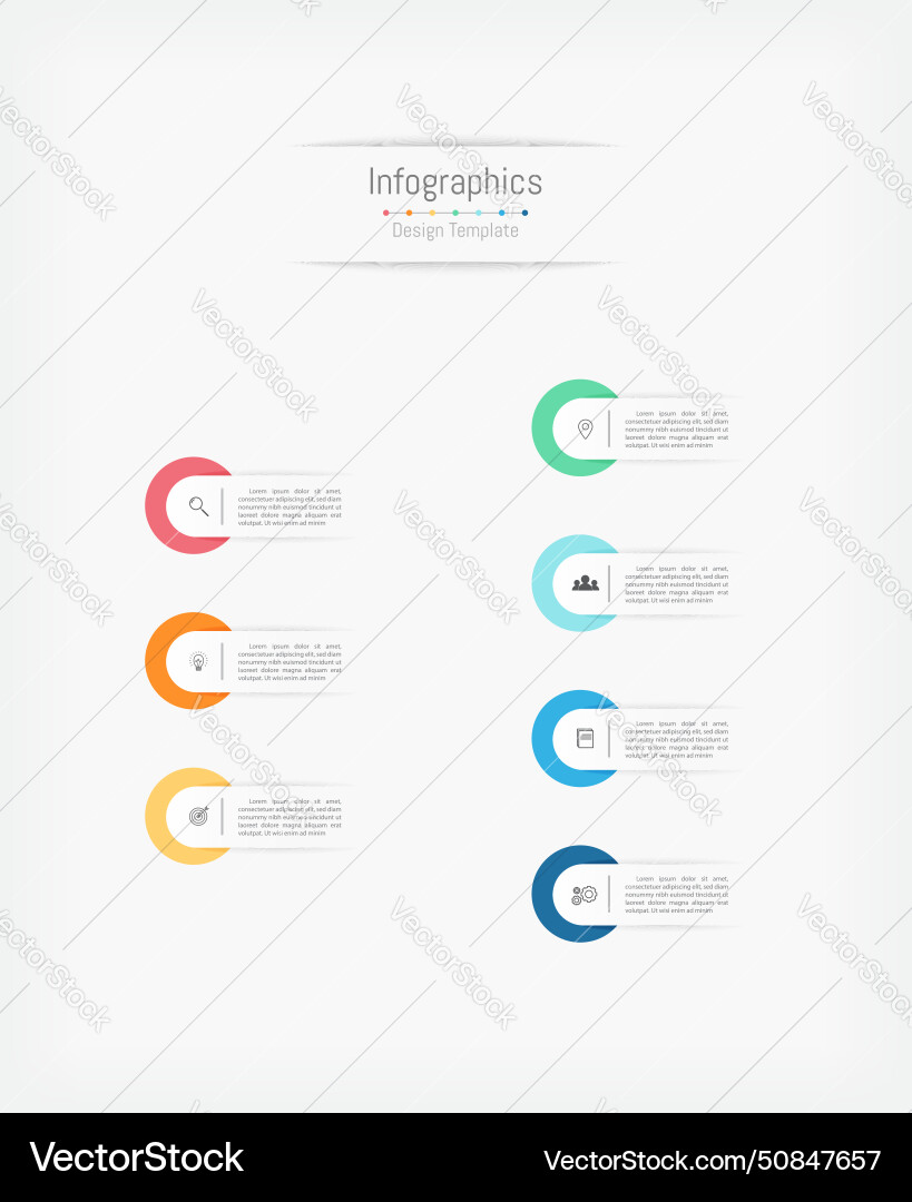 Infographic 7 options design elements Royalty Free Vector