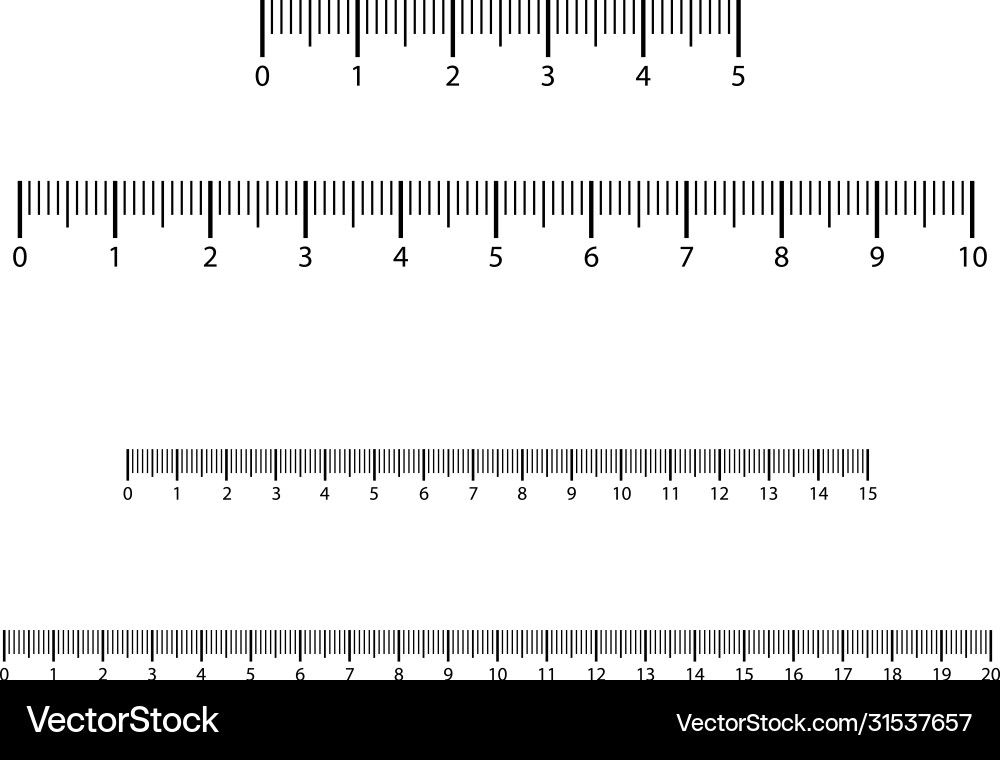 Measuring scale markup for rulers Royalty Free Vector Image