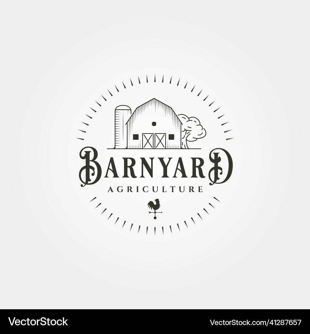 Rustic Barn Logo - Vintage Farmhouse Royalty Free Vector