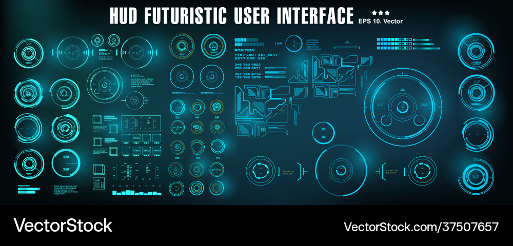 Sci-fi futuristic hud green dashboard display Vector Image