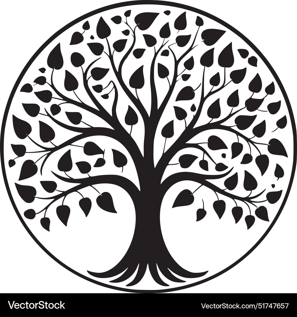 Tree - black and white Royalty Free Vector Image