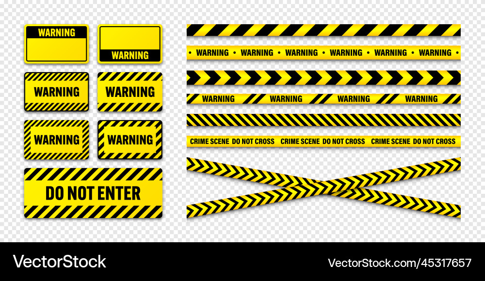 Various barricade construction tapes and warning Vector Image
