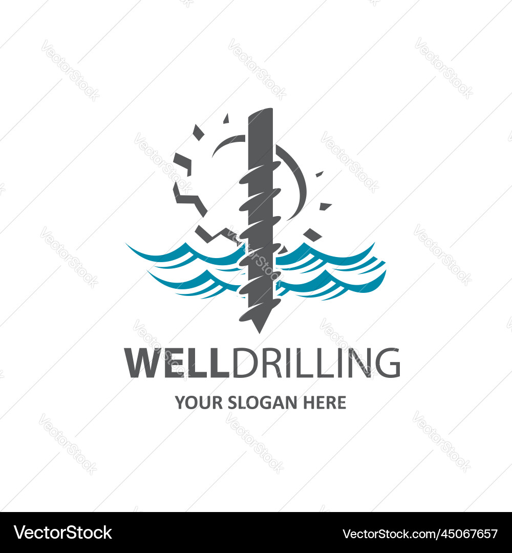 Water well drilling Royalty Free Vector Image - VectorStock