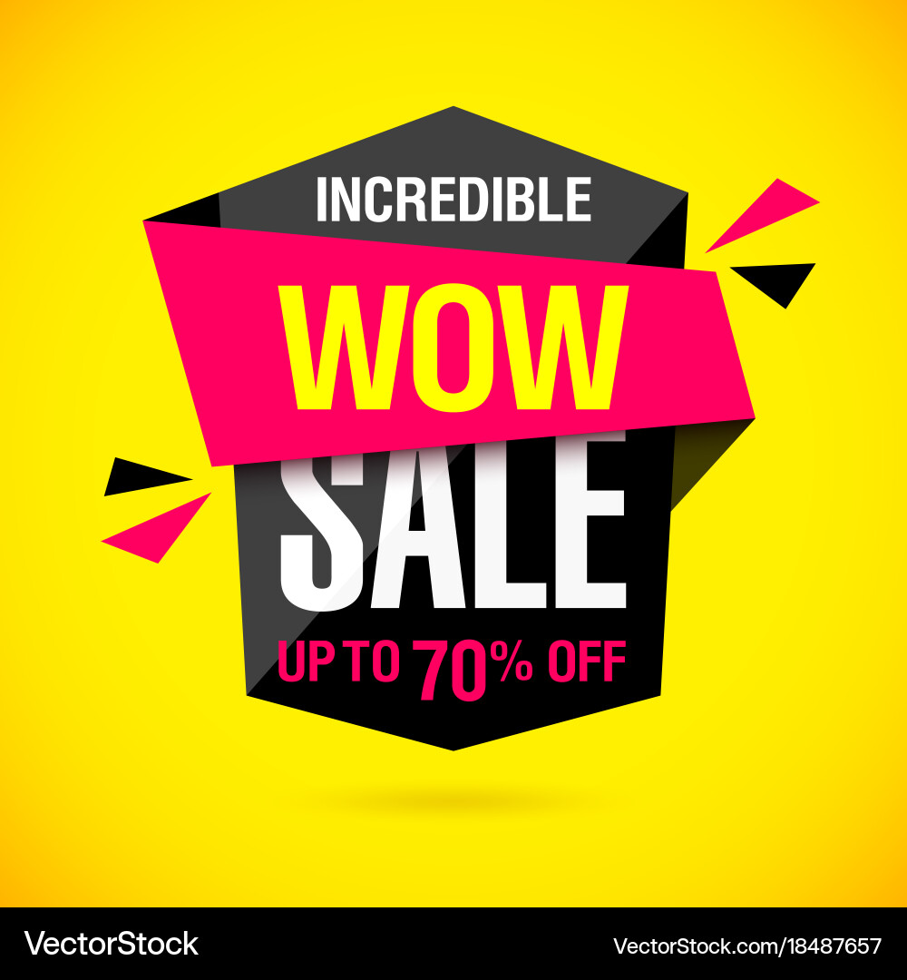 Wow Sale Banner Template Royalty Free Vector Image