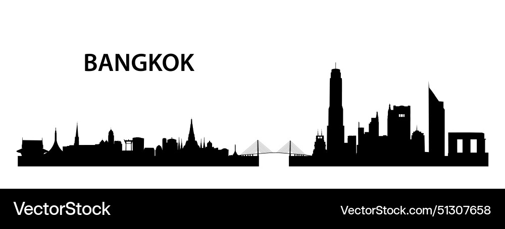 Bangkok city silhouette Royalty Free Vector Image
