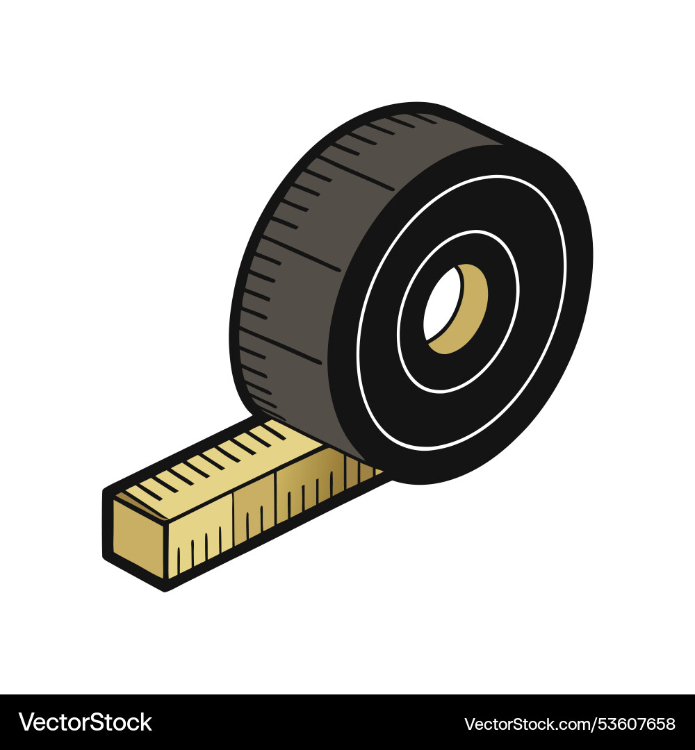 Black color measuring tape Royalty Free Vector Image
