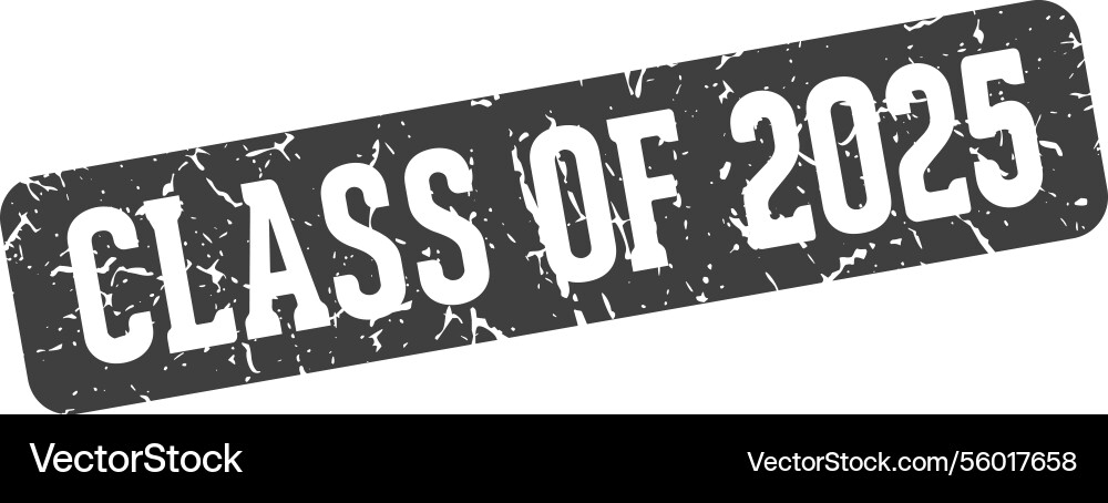 Class of 2025 rectangular sign stamp Royalty Free Vector