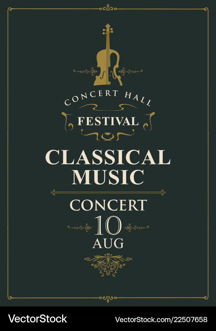 Classical Music Concert Poster Royalty Free Vector Image