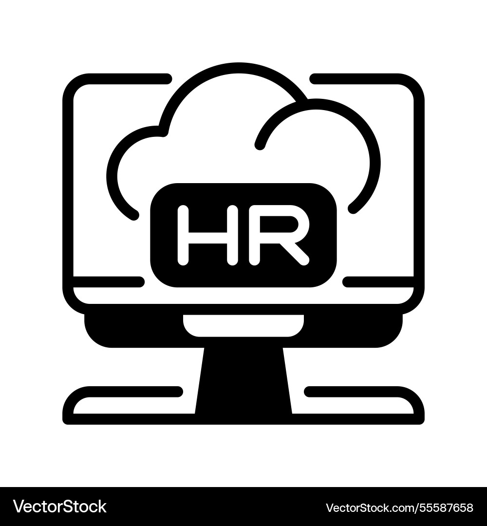 Cloud hr system line icon universal creative Vector Image