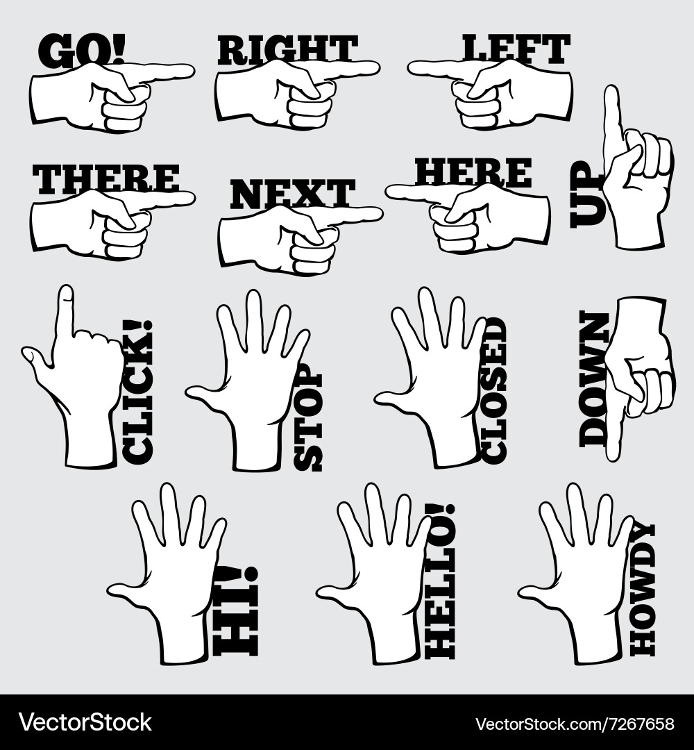 Handnavigationssymbole Set Lizenzfreies Vektorbild