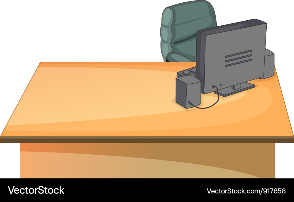Office desk Royalty Free Vector Image - VectorStock