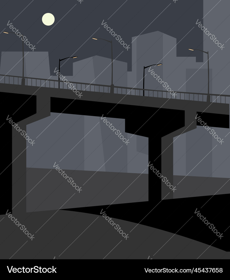 Overpass high pillars of the highway Royalty Free Vector