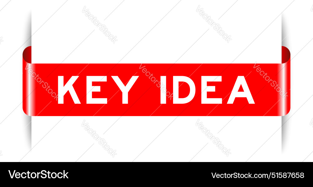 Red color inserted label banner with word key Vector Image
