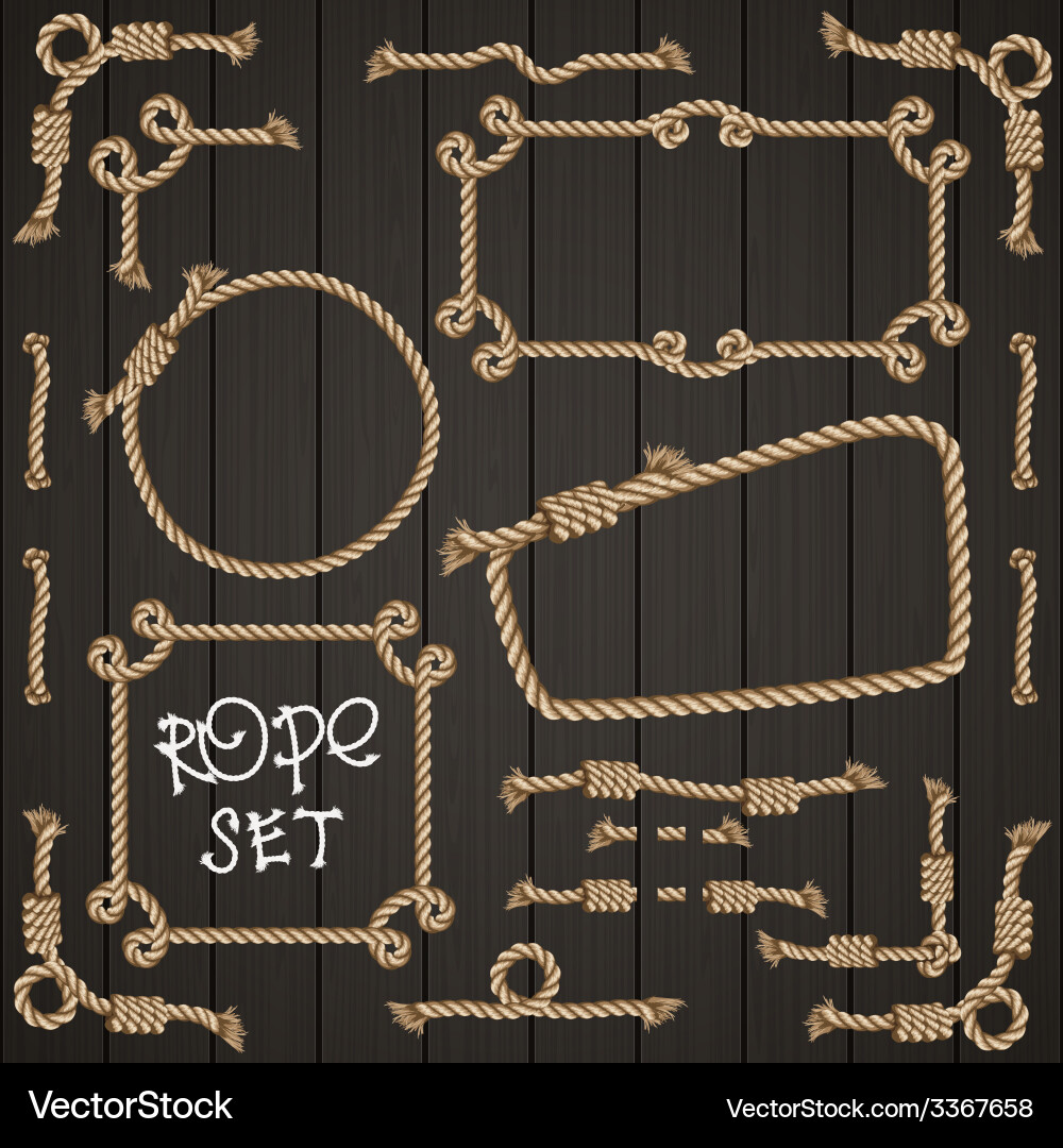 Set of rope elements for design Royalty Free Vector Image