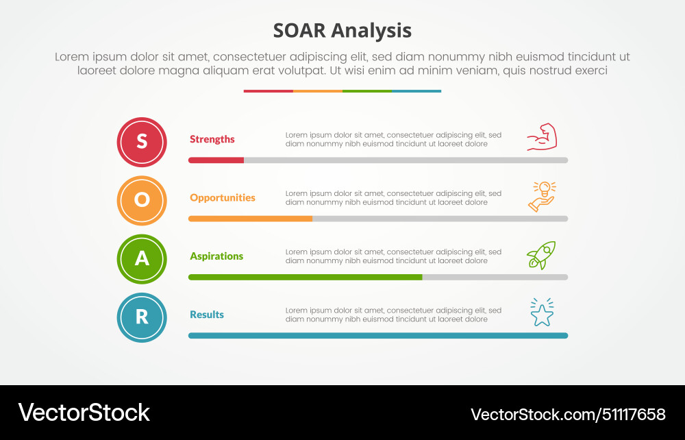 Soar analysis infographic concept for slide Vector Image
