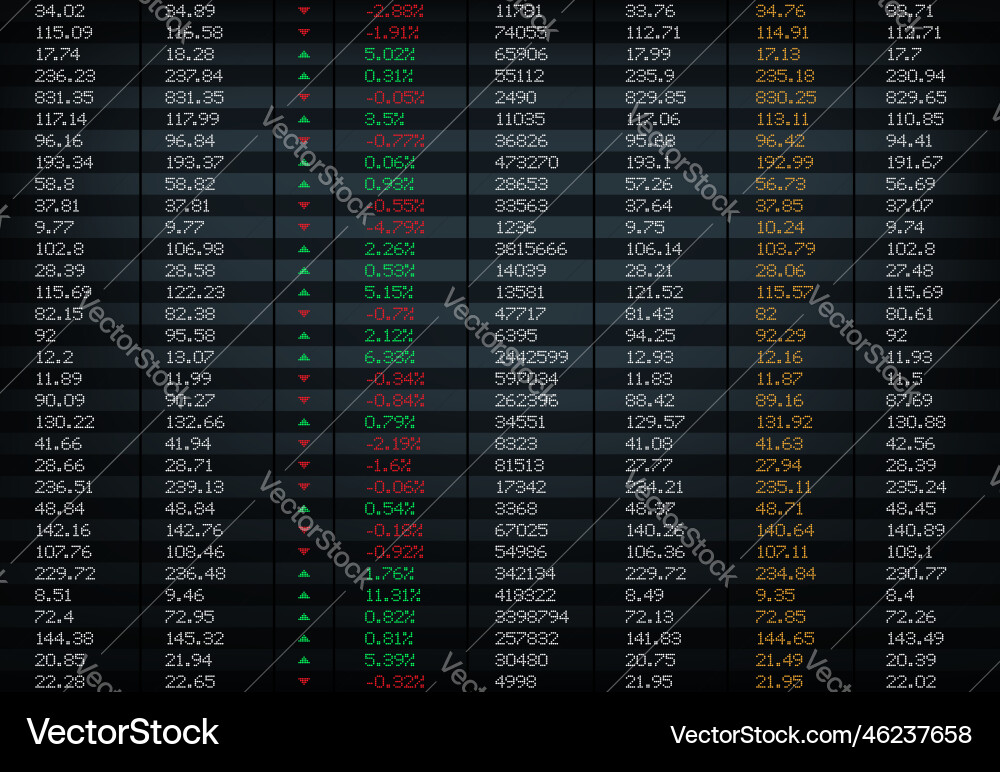 Stock exchange board market index graphs charts Vector Image