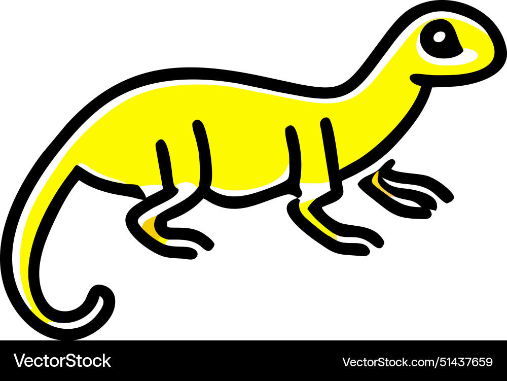 Agama lizard yellow icon Royalty Free Vector Image