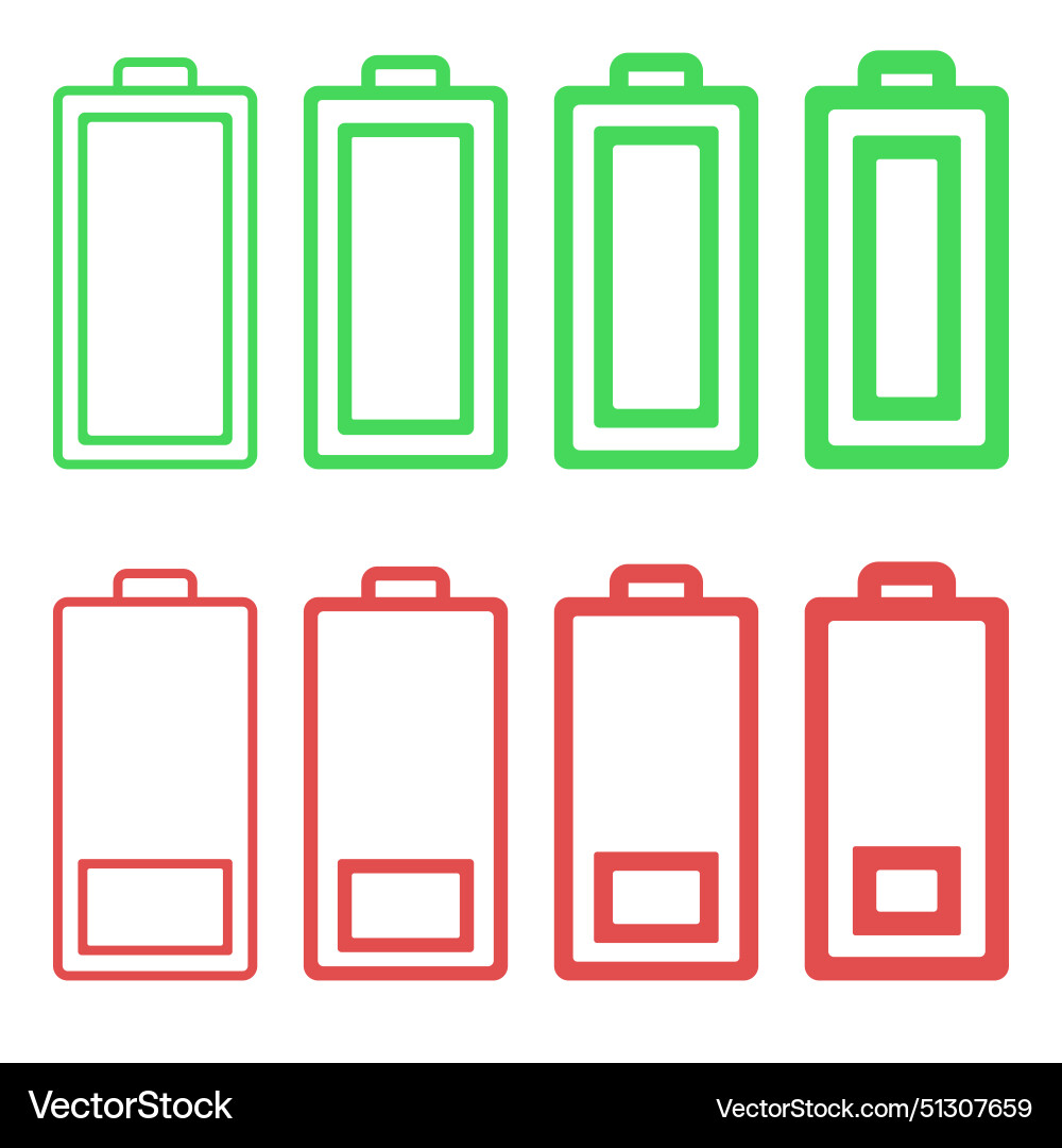 Battery is charged and discharged charge Vector Image