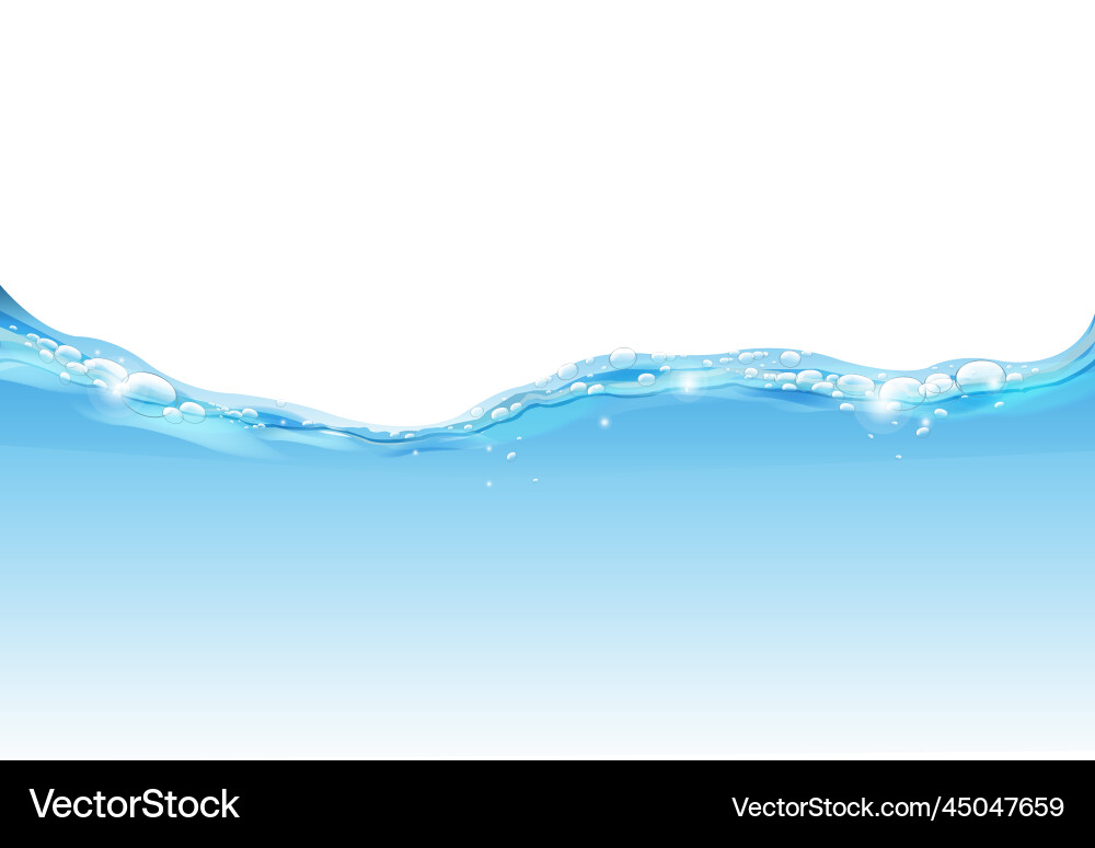 Blue water wave isolated white background Vector Image