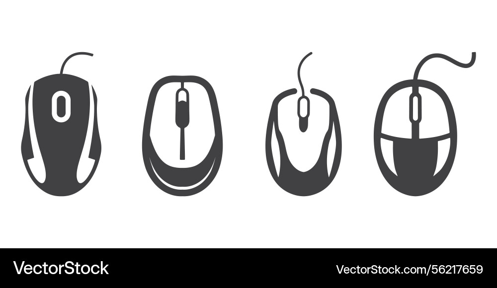 Computer Maus Logo Icons Silhouette Lizenzfreier Vektor