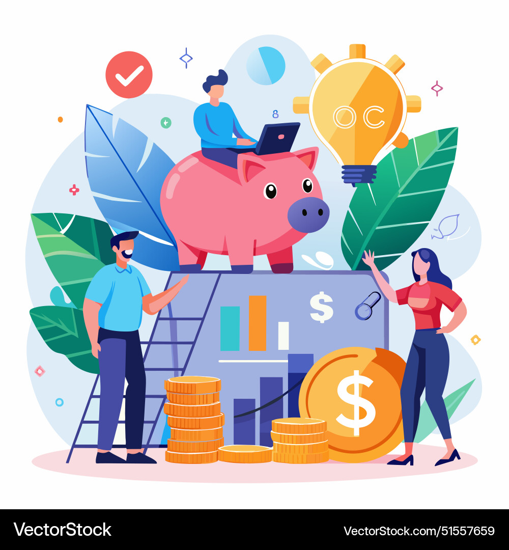 Financial planning investment growth strategy or Vector Image