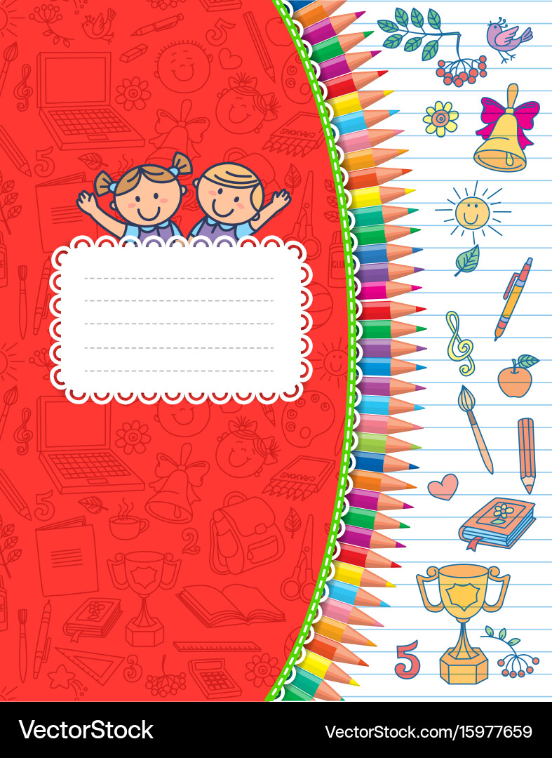 Red cover school notebook in stripes Royalty Free Vector