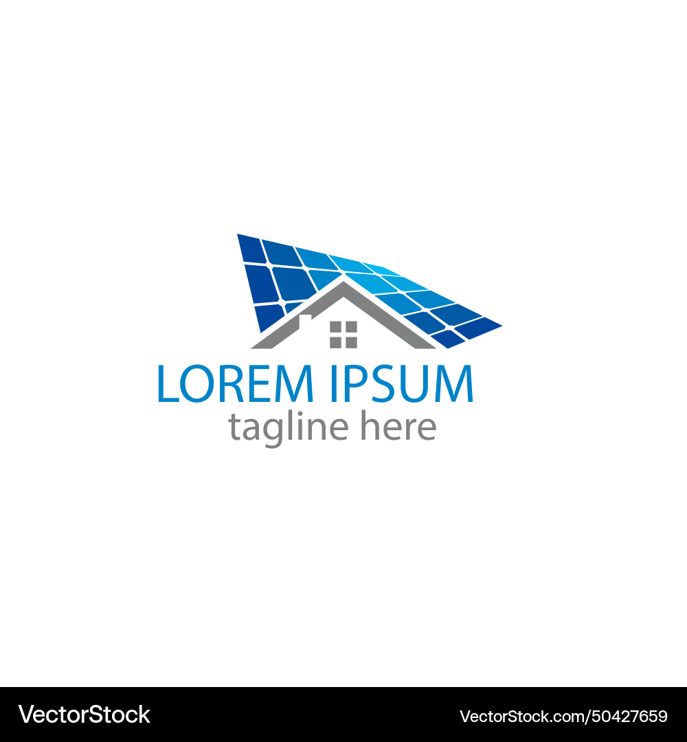 Solar home logo design template Royalty Free Vector Image