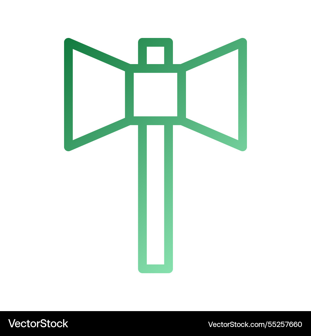 A green graphic ax symbol for icon or logo use Vector Image