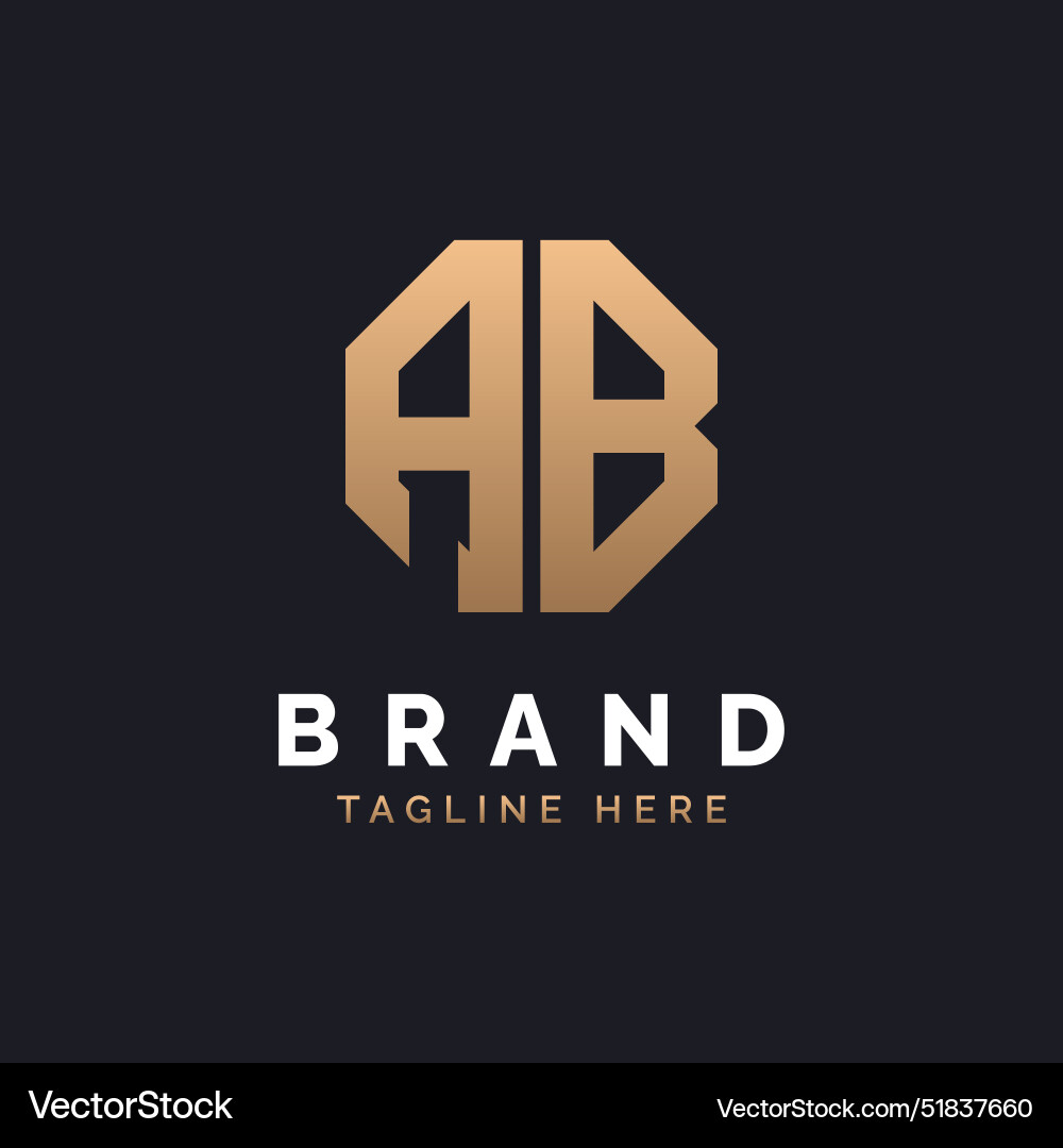 Ab logo design modern minimal elegant and luxury Vector Image
