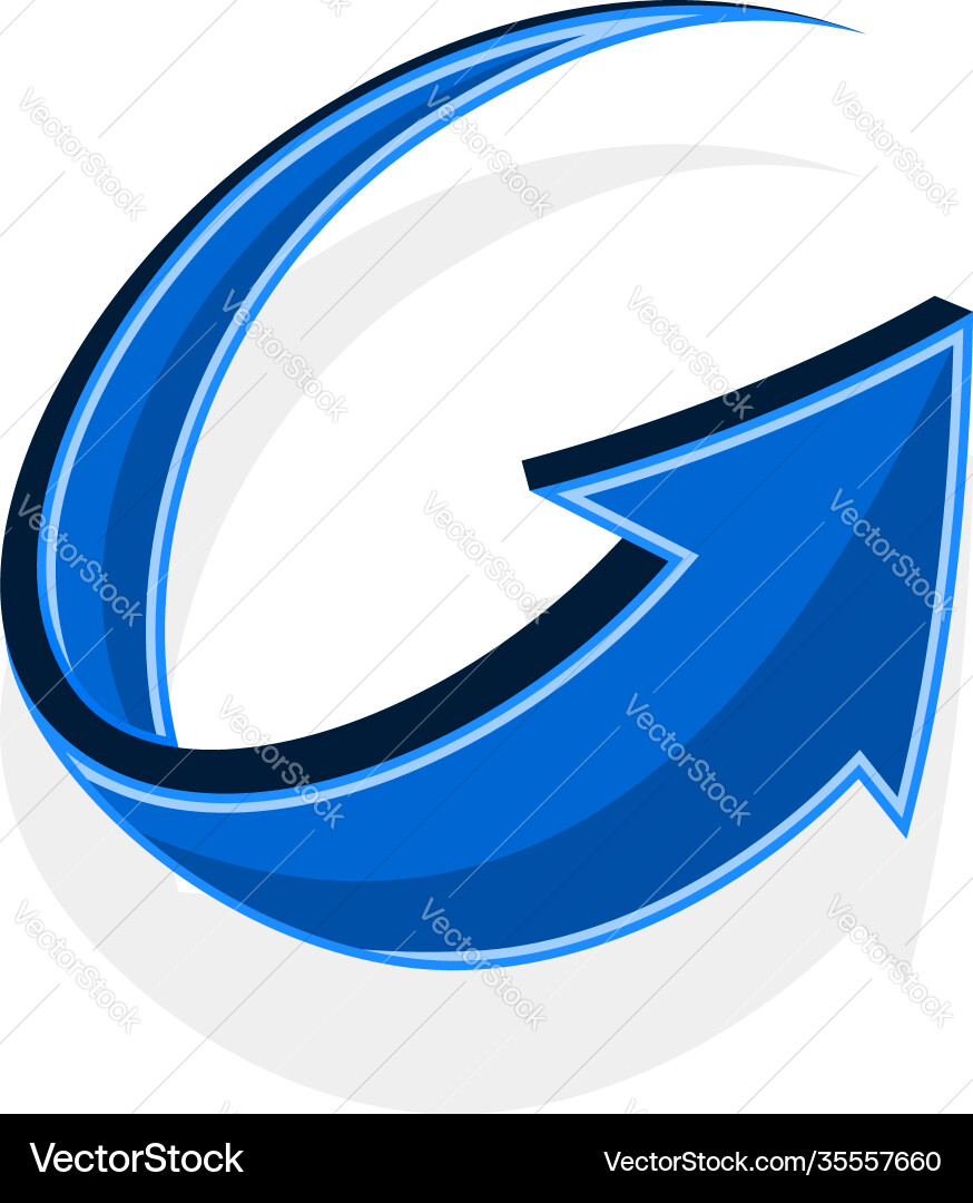 Blue Downward Arrow Symbol Royalty Free Vector Image