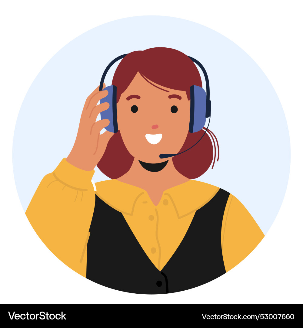 Customer service representative character wearing Vector Image