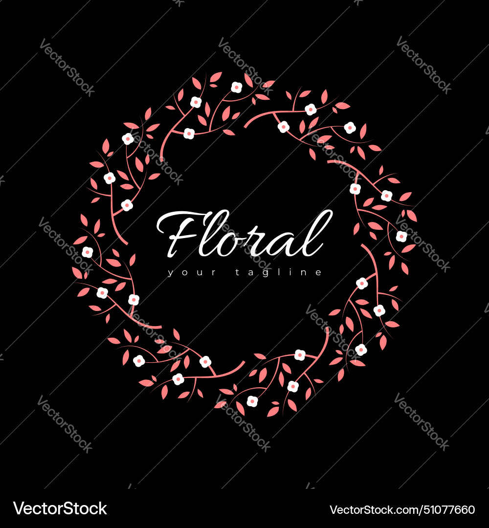 Floral Circle Wreath Royalty Free Vector Image