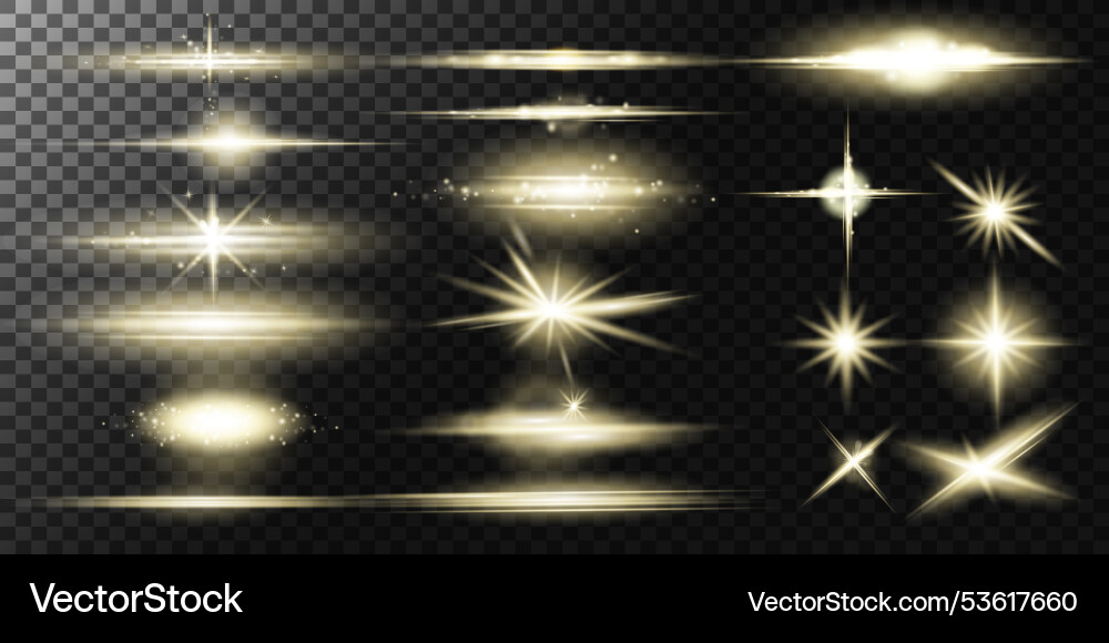 Glowing lights overlay effect different shapes Vector Image