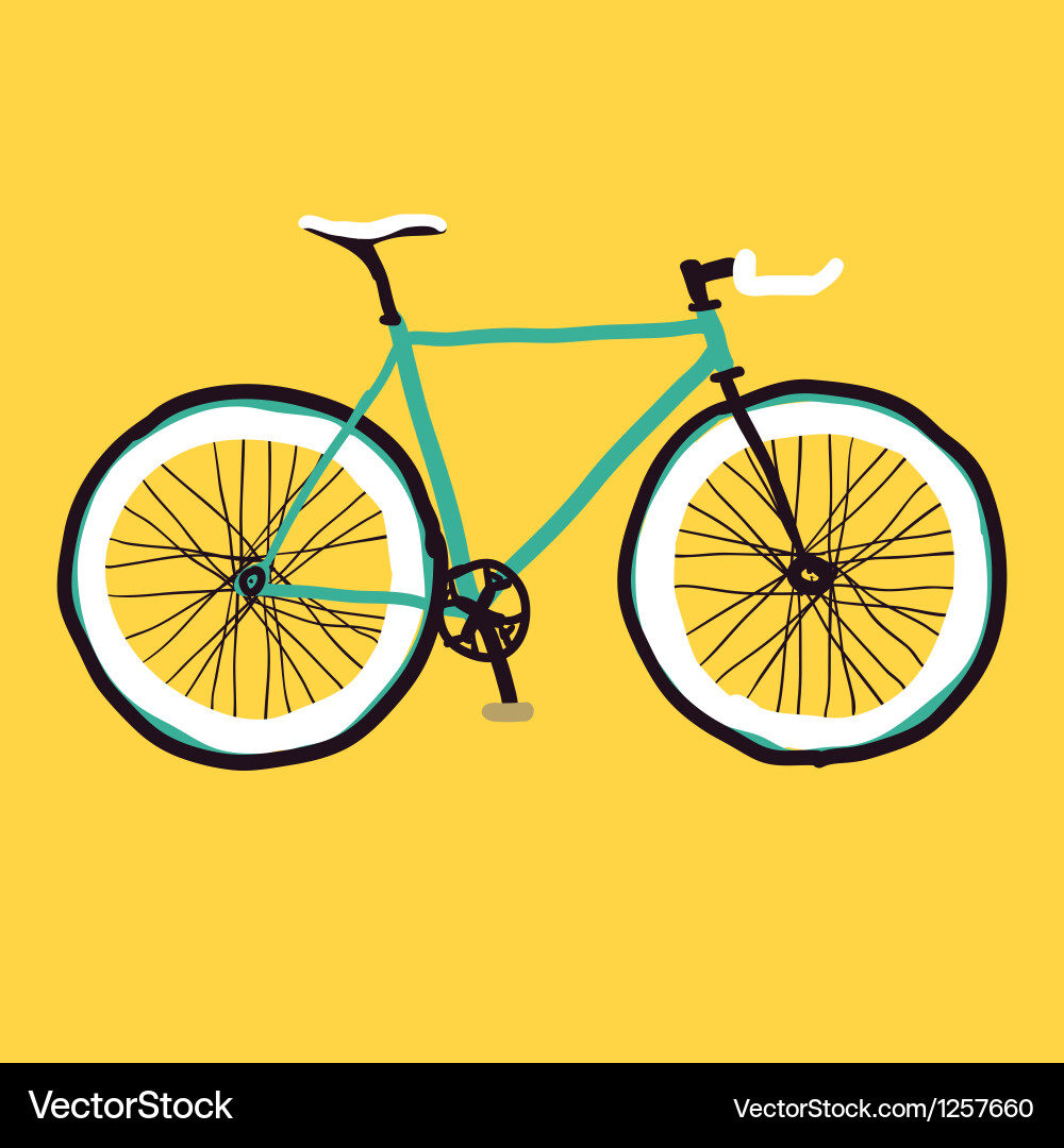 Hand drawn bicycle Royalty Free Vector Image - VectorStock