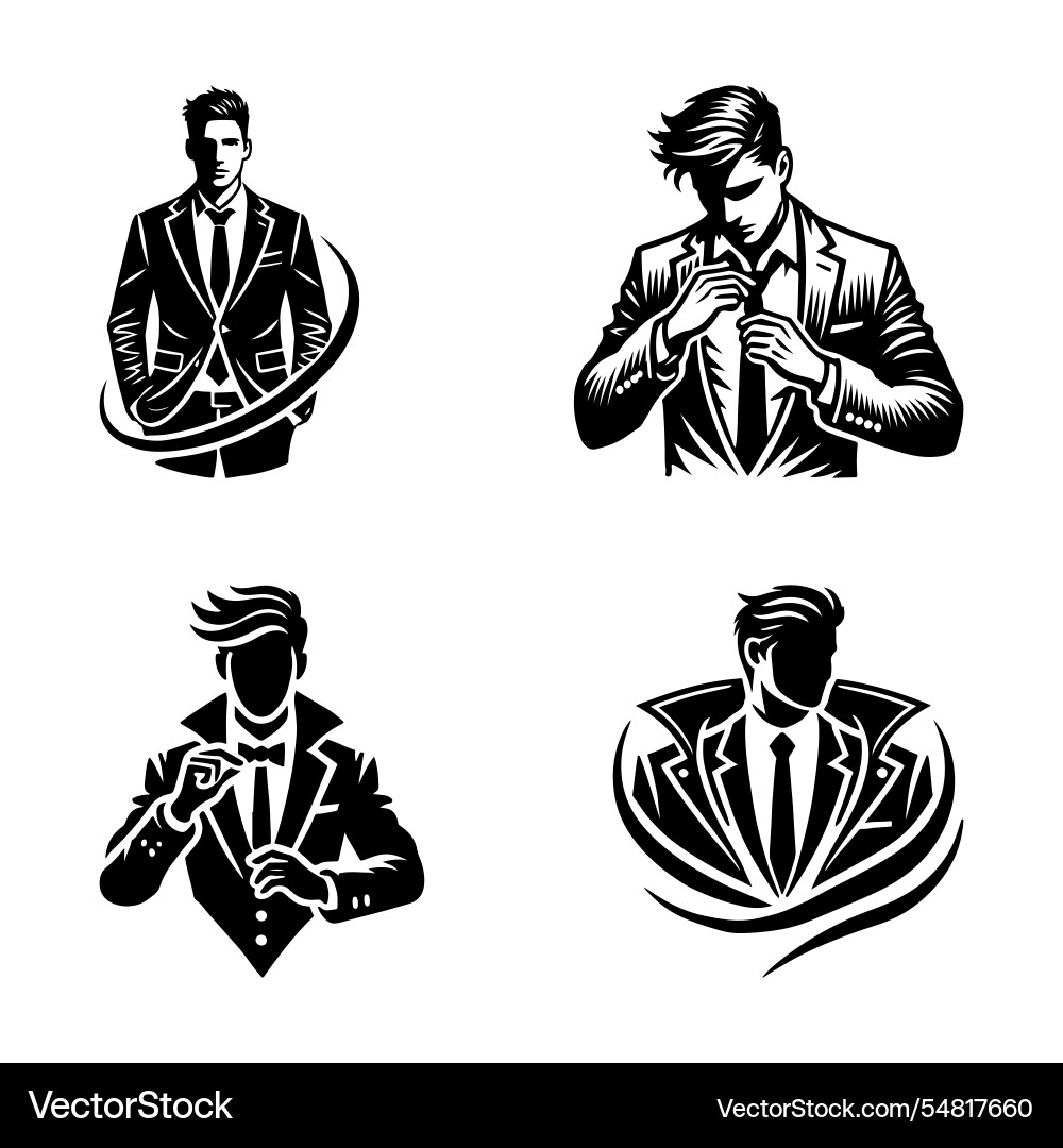 Men blazer silhouette stylish and versatile Vector Image