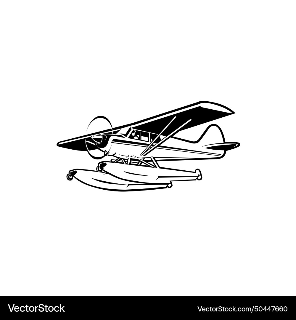 Sea plane isolated small amphibious Royalty Free Vector