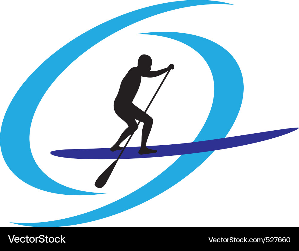 Stand up paddle boarding Royalty Free Vector Image