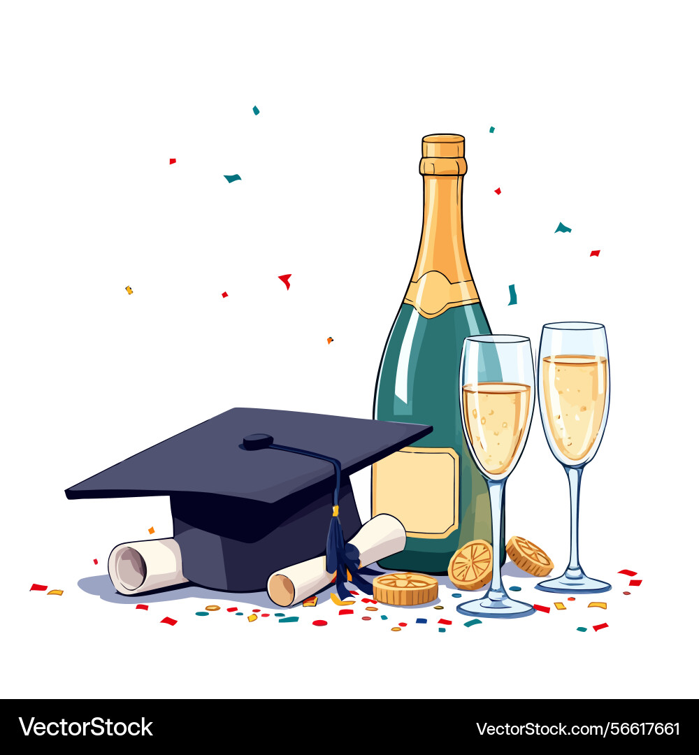 Ai-generated graduation ceremony celebration Vector Image