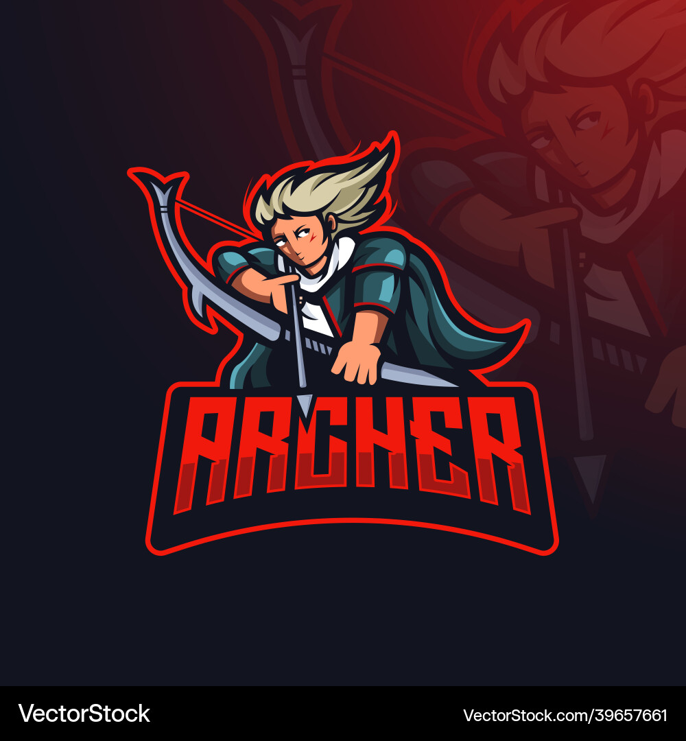 Archer detailed esport Royalty Free Vector Image