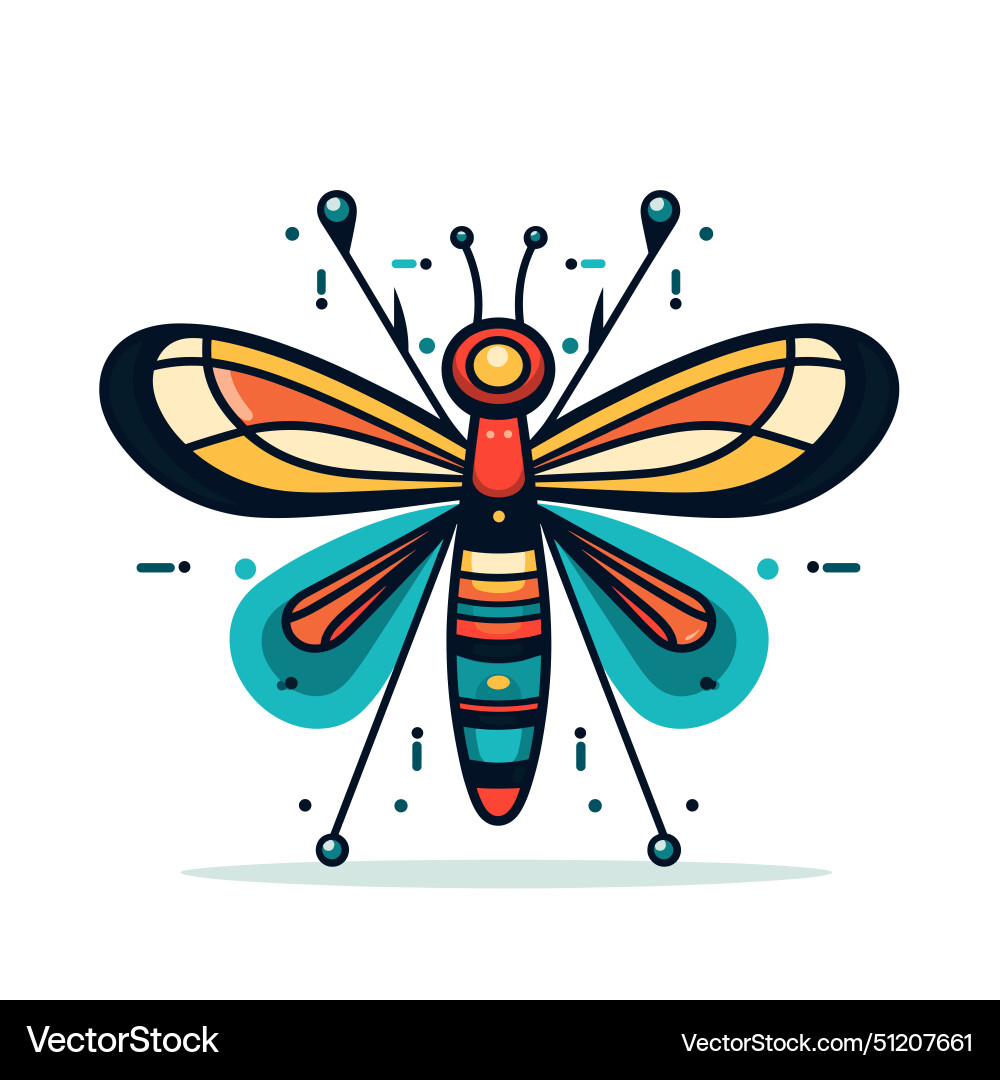 Brightly colored dragonfly vibrant Royalty Free Vector Image