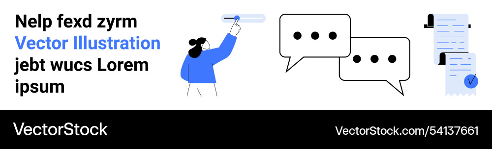 Digital communication concept with person writing Vector Image