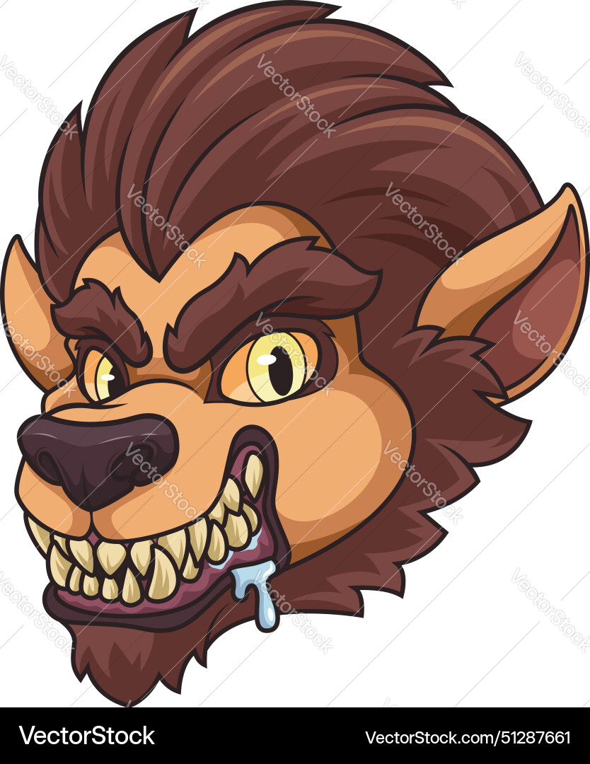 Drooling Werewolf Head Royalty Free Vector Image