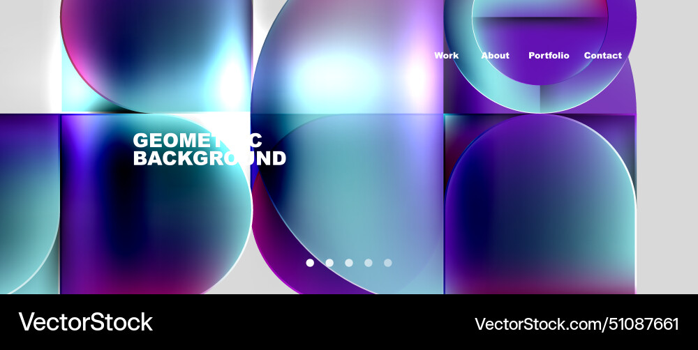 Geometric background with circles and squares Vector Image