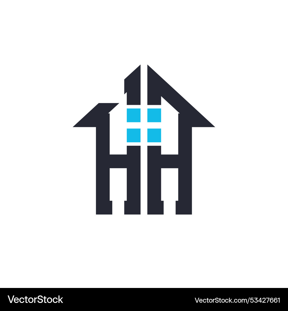 Initials ha house logo design creative letter Vector Image
