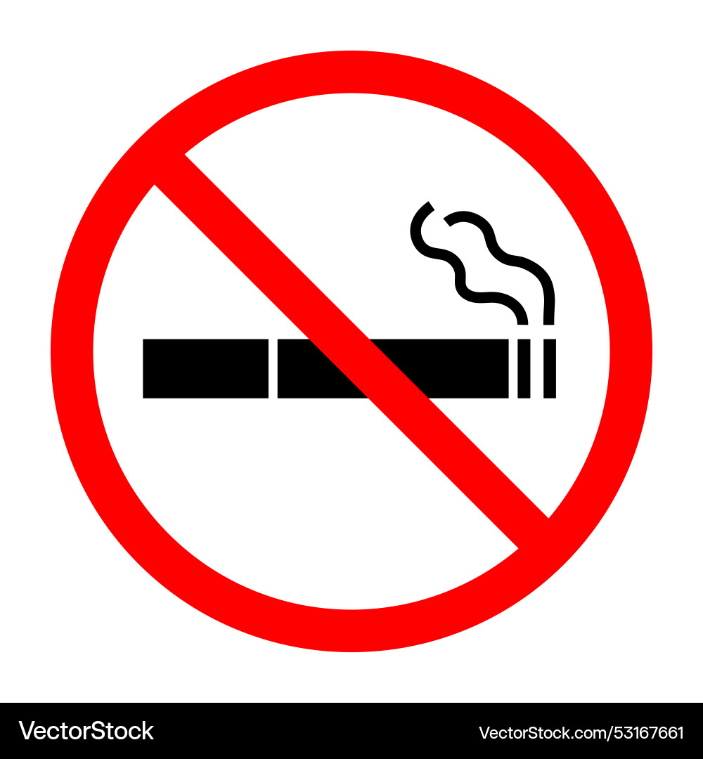 No smoking prohibition sign isolated Royalty Free Vector