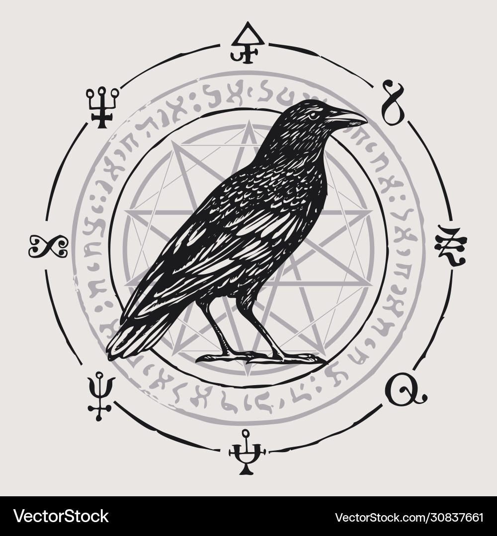 Raven Sorcery Banner Royalty Free Vector Image